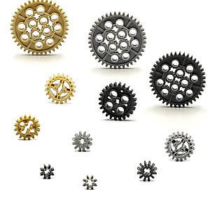 DSPITWOD Technical Gears Axle Pin Connectors - Rubble Wheels Connectors Rack Gear Screw Track Building Brick Pieces Sets Compatible with Major Brand STEM Learning Kits for Kids Age 8-14 years