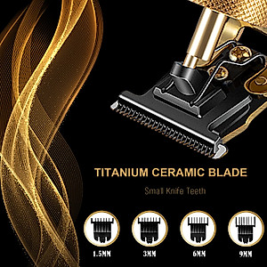 Hair Clippers for Men, Professional Hair Trimmer Set Cordless Barber Clippers Beard Trimmer Hair Cutting Kit Rechargeable T Outliner Shaver Zero Gapped Haircut Grooming Kit Gifts for Men (Yellow)