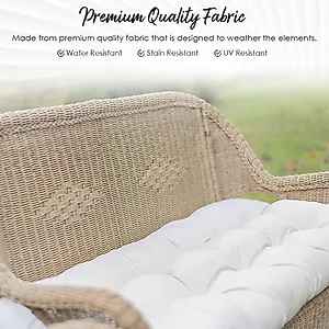 RSH DECOR: Tufted U-Shape Wicker Seat Cushions Set of 2 | 19” x 19” | All-Weather Spun Fabric | Water-Resistant | Outdoor Chair Cushions for Patio Furniture | Copeland Caribe Blue Floral