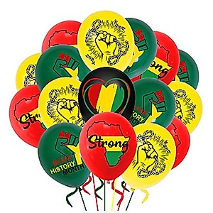 Black History Month Balloons Party Decoration African American Fist February Holiday Latex Balloons Black History Month Latex Balloons Decorations(32pcs)