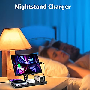 doeboe Wireless Charger for iPhone, Wired for iPad Charging Station, 4 in 1 Charging Stand for iPhone 14 Pro Max/13/12, Charging Station for Apple Multiple Devices, for AirPod Pro 3, iWatch 8/7/6/5