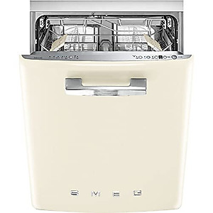 Smeg Under Counter Built-In Dishwasher with 13 Place Settings, 11 Wash Cycles, 7 temperatures Cream, 24-Inches