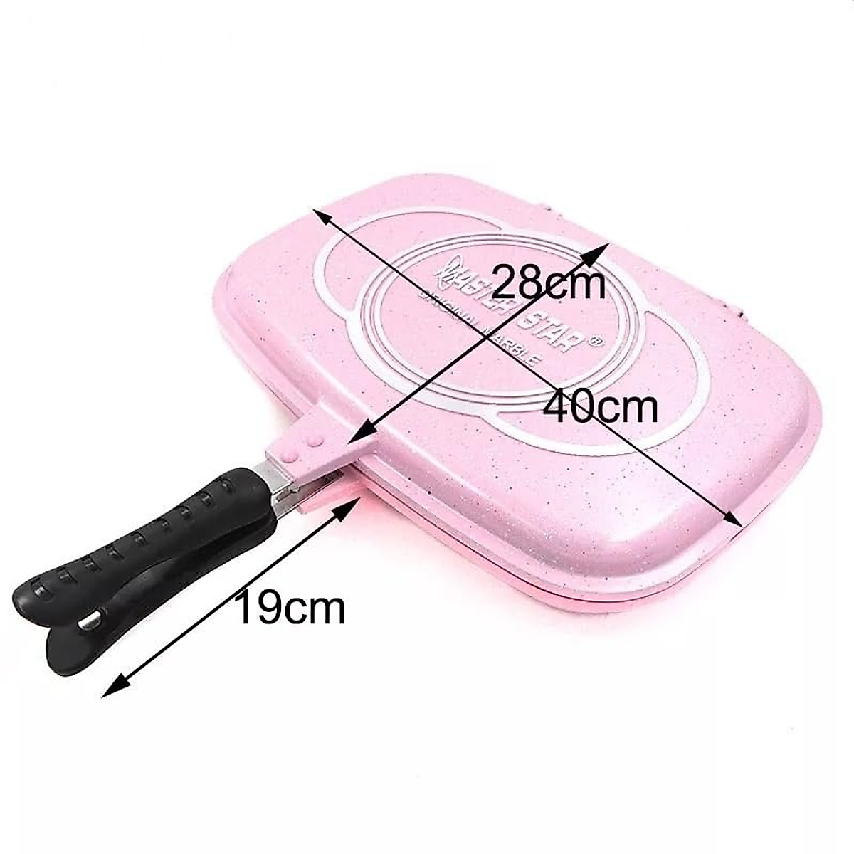 Master Star 36CM double sided fry pan Die-Casting grill Pan Non-Stick baking BBQ/camping cooking tool durable gas cookware