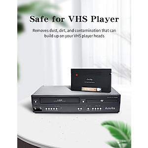 Arsvita VHS/VCR Head Cleaner Tape, Video Head Cleaning Kit for VHS/VCR Players, Wet Type, ARVC-3