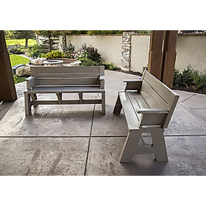 Convert-a-Bench Folding Resin Picnic Table and Bench | Driftwood