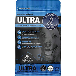 Annamaet Original Ultra Formula Dry Dog Food, 32% Protein (Chicken & Brown Rice), 5-lb Bag