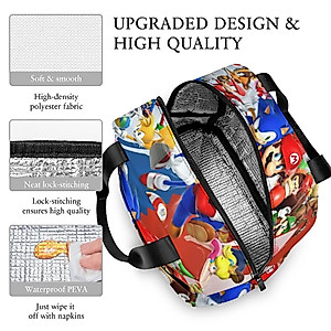 DINIBTU Kids School Lunch Box, Reusable Cute Lunch Bag Insulated Kids Cooler Tote Bag Multi-functional for Teen Boys Girls