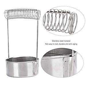 Zerodis Brush Washer, Painting Brush Cleaner Uncovered Stainless Steel Oil Painting Pen Straight Washing Barrel Holder Portable Leak Proof Stable Screen Removable Wash for