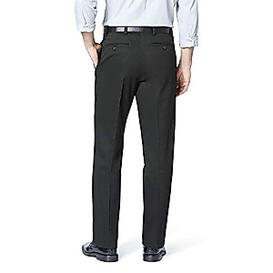 Dockers Men's Classic Fit Easy Khaki Pants-Pleated (Standard and Big & Tall), Black, 36W x 29L