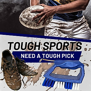 Kelcie's Handheld Shoe Cleaning Brush with Pick - Boot Brush & Cleat Cleaner for Golf, Soccer & Other Outdoor Footwear - Heavy-Duty Stiff Bristle Boot Scrubber for Cleaning Mud Off Shoes in Minutes