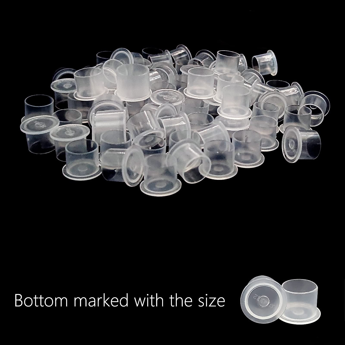 Tattoo Ink Cups 200PCS 17mm Big Tattoo Pigment Cups With Base Disposable Plastic Tattoo Ink Caps Cups for Tattoo Ink Tattoo Kits Supplies