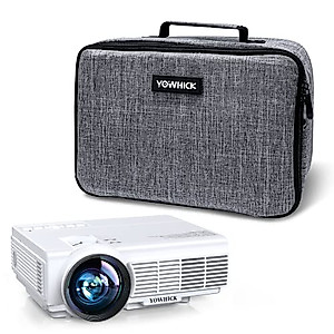 YOWHICK GDP1W Projector, 120" Projector Screen with Stand and Projector Case Bundle