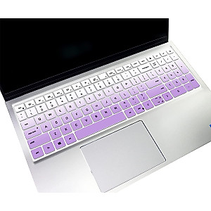 Keyboard Skin Compatible for 2022 2021 Dell Inspiron 15 5510 5515 5518 7510 3510 3511 3515, Inspiron 16 7610, Dell Vostro 15 3510 5510 5515, Latitude 3520 (Ombre Purple)