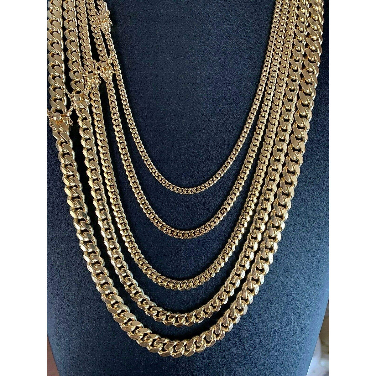 HarlemBling Miami Cuban Link Chain Or Bracelet - 14k Gold Plated Real Solid 925 Silver Necklace - Box Lock Cuban Link 4-10.5mm - Italy (26, 5mm Wide)