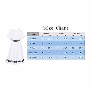 Kids Grecian Robe for Medieval times Olympic palace White Toga Costume 8-10 Years (140)