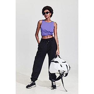 PINSPARK Sleeveless Open Back Tank Top Workout Shirts for Women Muscle Tank Yoga Shirts Purple XL