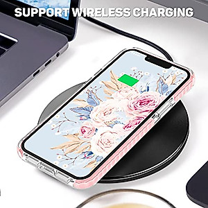 MATEPROX Compatible with iPhone 13 case Clear Thin Slim Crystal Transparent Cover Shockproof Bumper Case for iPhone 13 6.1" 2021(Pink)