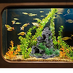 Saim Aquarium Ornament Mountain View Stone Ornament Rockery Landscape Fish Tank Decoration - Large Sizes