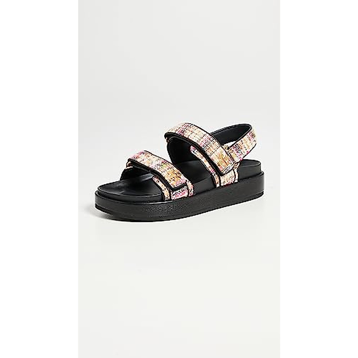 Tory Burch Women's Kira Two Band Sport Sandals, Pink/Perfect Black, 8 Medium US