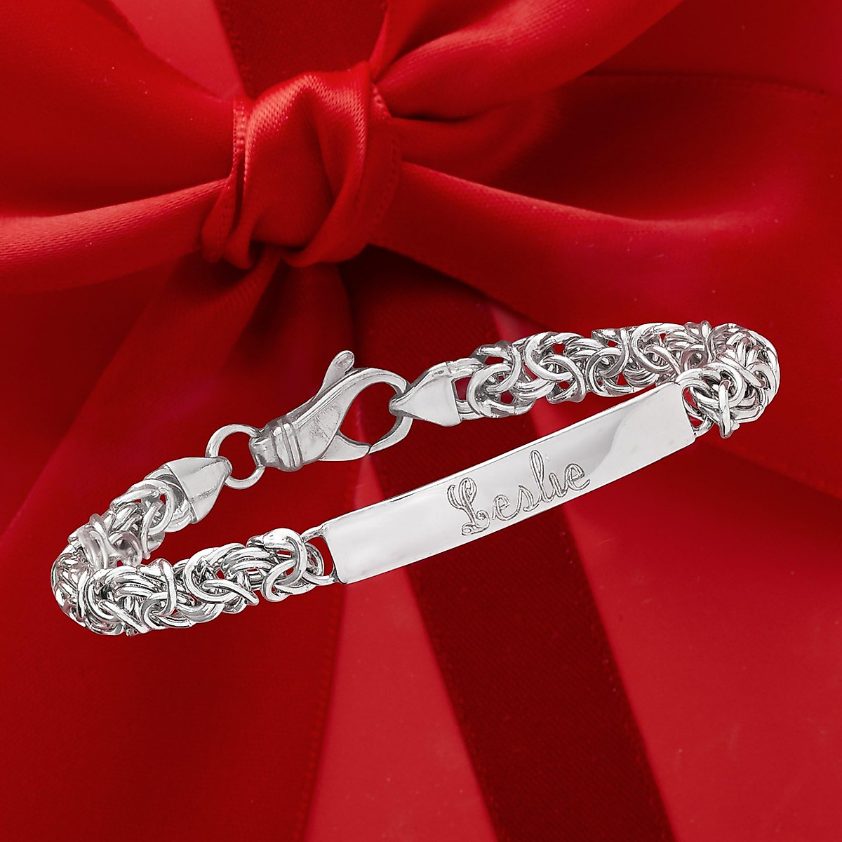 Ross-Simons Name - Italian Sterling Silver Byzantine Id Bracelet. 8 inches