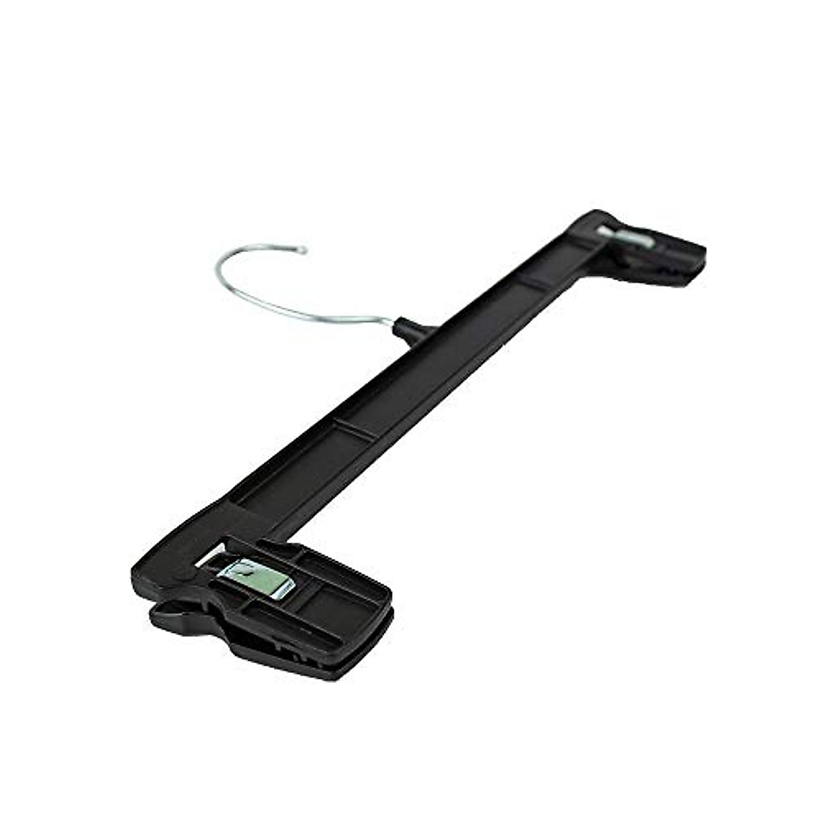 Hangon Recycled Plastic with Ridged Clips Pants Hangers, 14 Inch, Black, 25 Pack