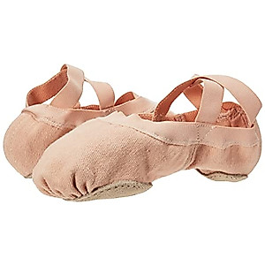 Bloch Unisex-Adult Dance Women's Synchrony Split Sole Stretch Canvas Ballet Slipper/Shoe, Pink, 2 Narrow