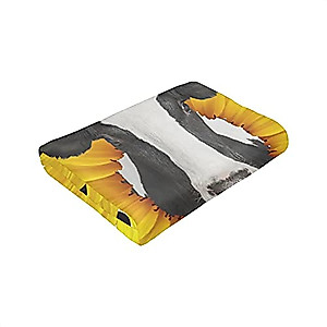 Cow Print Sunflower Flannel Fleece Blanket Plush Blanket Air Conditioning Blanket Throw Blanket Ultra-Soft Cozy Blankets for Bed Couch Chair Car Living Room 50"x40"