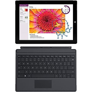Microsoft Surface Pro 3 Tablet (12-inch, 64 GB, Intel Core i3, Windows 10) + Microsoft Surface Type Cover (Renewed)