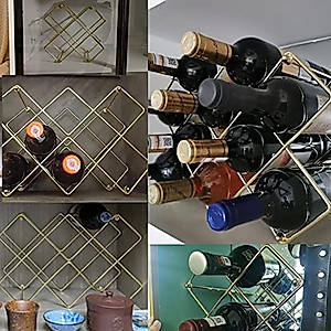 XXSLY Countertop Wine Rack Metal Geometric Wine Organizer Stand Wine Storage Holder Display Shelf Decoration for Home Bar Countertop Tabletop Cabinet (Pyramid 4 Bottles)