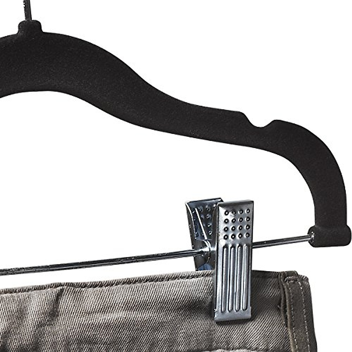 Home-it 12 PACK baby hangers with clips BLACK baby Clothes Hangers Velvet Hangers use for skirt hangers Clothes Hanger pants hangers Ultra Thin No Slip kids hangers