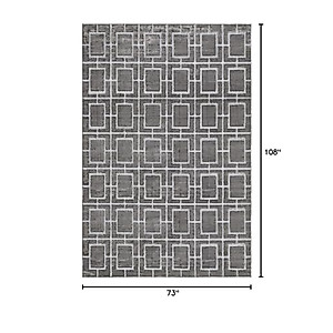 Unique Loom Marilyn Monroe Glam Collection Area Rug - Deco (6' 1' x 9' Rectangle, Gray Silver/ Silver)