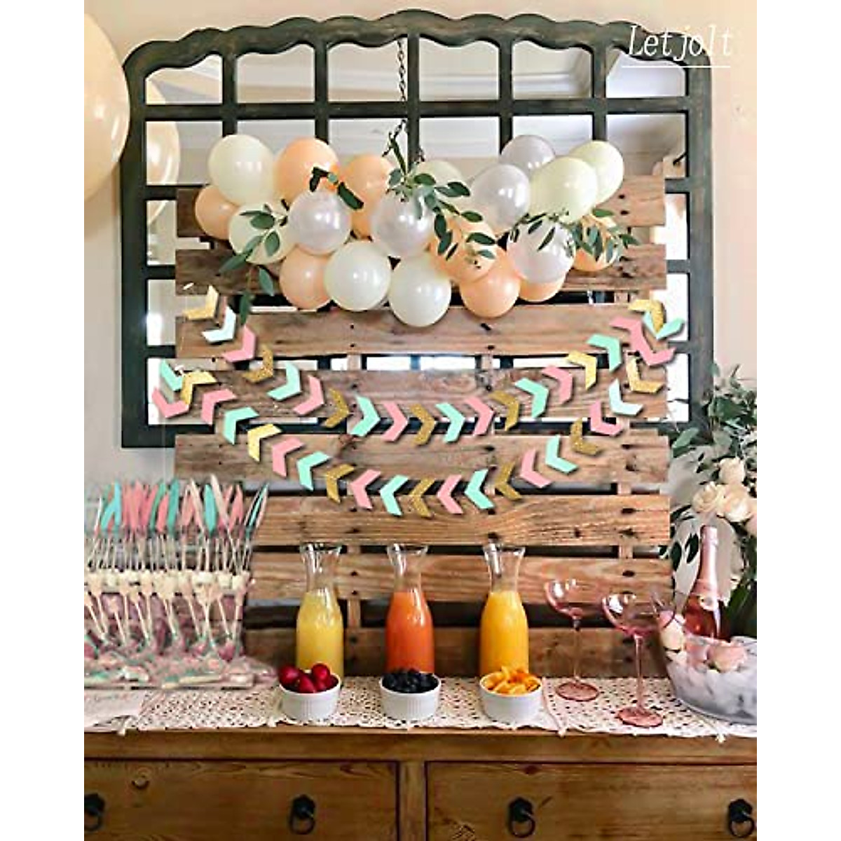 Mint Coral Arrow Banner Tribal Party Supplies Wild One Boho Garland Gender Reveal Party Baby Shower Decorations Back to School Classroom Garland Graduation Nursery Decorations 13 Feet 42 Pcs