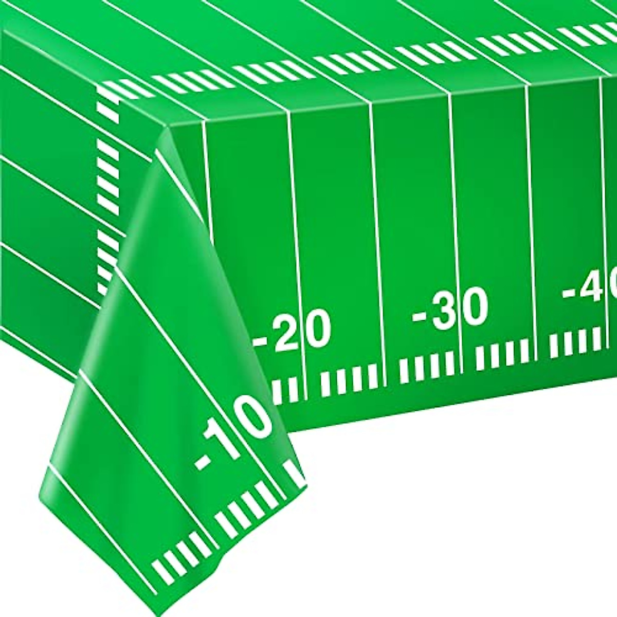 UNIIDECO 2 Pieces 54”x108” Football Tablecloth, Soccer Themed Plastic Table Cover, First Down Football Birthday Party Gender Reveal Decoration Supplies