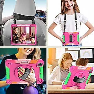 Herize Case Compatibility with iPad 12.9 6th/5th/4th Generation with Screen Protector Pen Holder Swivel Stand Shoulder Strap | Full Body High Impact Resistant Kidsproof Drop Protection