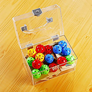 KIRIYUUKI Plastic Square Storage Bin-Cabinet,Plastic Box Gift Box Portable Vanity Organizer with Secure Lid and Handle (1 Clear Box)