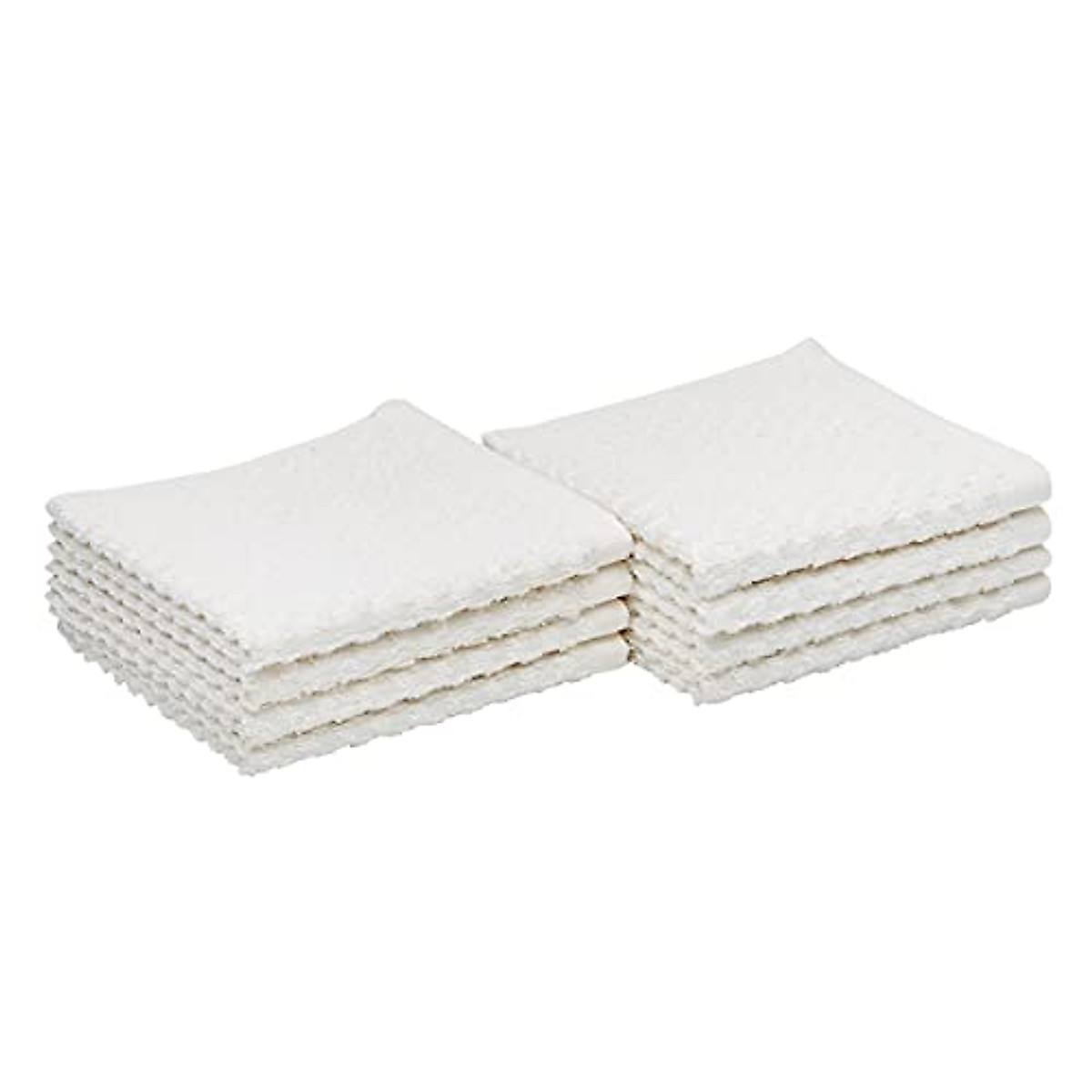 Amazon Basics 100% Cotton Terry Kitchen Dish Cloths, Popcorn Texture, 8 Pack, Cream, 12"L x 12"W