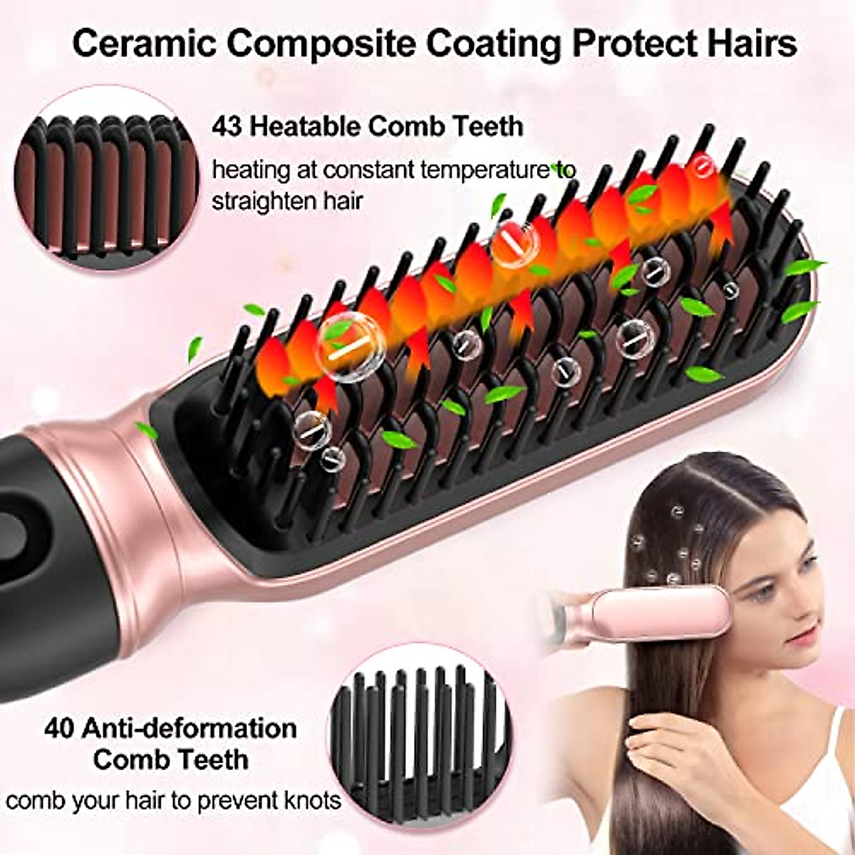 Wand Curling Iron Set, SEIPIKOL 6 in 1 Hair Straightener and Curler, 3/4 to 1 1/2 inch Ceramic Barrel Hair Curlers, Auto Off, Dual Voltage Hair Styling Hot Tools, Curling Wave Wand with Flat Iron