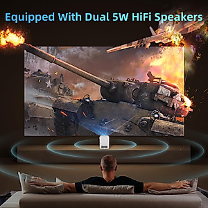 4K Projector with Android System 9.0, 12000 Lumen Projector with WiFi and Bluetooth for Outdoor Movies, Max 300” ±45°4D Display, Compatible with Smartphone, TV Stick, Laptop, PS4/XBOX, HDMI, USB, ZOOM