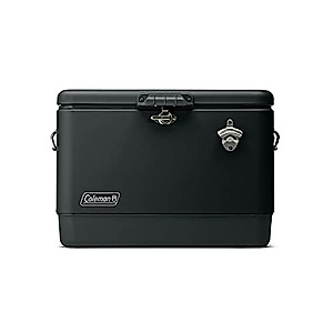 Coleman Reunion Insulated Portable Ice Chest, 54qt Steel Belted Leak Resistant Cooler with Heavy Duty Latch, Handles and Drain
