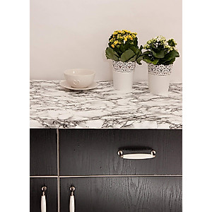 d-c-fix 346-0047-2PK Decorative Self-Adhesive Film, Marble White, 17" x 78" Roll, 2-Pack