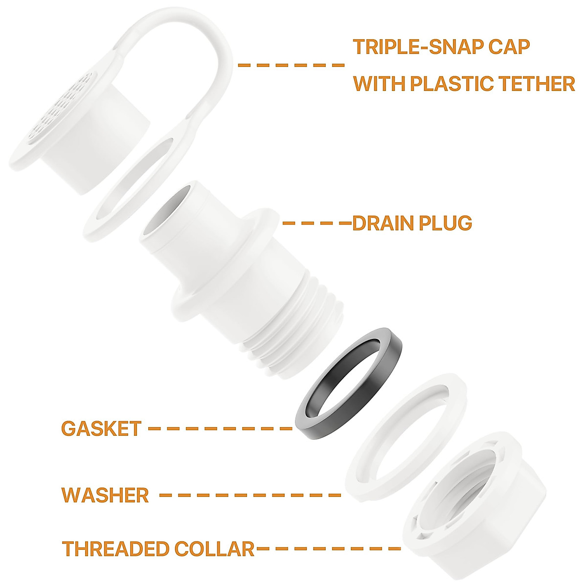 Cooler Drain Plug Replacement for Igloo Cooler, Cooler Triple Snap Drain Plug for Igloo Ice Chest, Cooler Replacement Parts Drain Plug