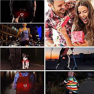 AaiLucky Bike Tail Light, Rechargeable LED Bicycle Rear Light for Night Riding, Cute Bike Accessories, Bright Heart Shape Taillight, Cycling Safety Warning Light for Adult Kids, 5 Modes, Waterproof