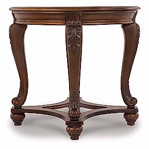 Signature Design by Ashley T499-6 Round End Table, 0, Dark Brown