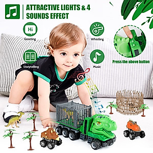 Take Apart Dinosaur Toys for Kids 3-5,STEM Transport Carrier Car Construction Building Set Toys with 4 Dino Figures, 2 Dino Cars & Activity Play Mat, Gifts for 3 4 5 6 7 8 Years Old Boys Girls Kids
