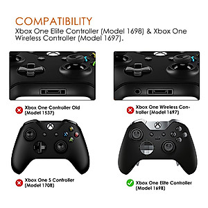 TOMSIN® LB RB Replacement Bumper Buttons for Xbox One Elite Controller (2 Pcs) (Silver)