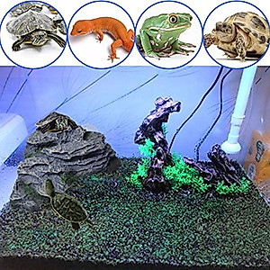 PINVNBY Basking Platform for Turtle,Resin Tortoise Resting Dock,Reptile Climbing Ramp Shale Habitat Ornament Floating Ledge Aquarium Decoration with 2 Pcs Suction Cups for Frogs, Newts,Lizard(3 Pcs)