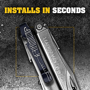 Donk! Pocket Clip for Leatherman Wave, Wave Plus+, Surge & Charge AL, ALX, Ti, XTi - Titanium TC4 - Custom Designs - Quick Release - Extra Carry Options ‘Sparka’