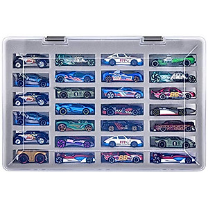 FULLCASE Case Compatible with Hot Wheels Cars Gift Pack. Toy Cars Organizer Storage Container Holds for Hotwheels Car 27pcs. Display Carrying Holder with 4 Size of Slots (Box Only)