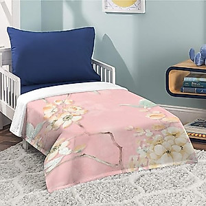 AuHomea Bird and Butterfly Stripes Throw Blanket Lightweight Flannel Fleece Blankets Warm and Cozy Super Soft Throws 30"x40" for Cat Pet and Babies