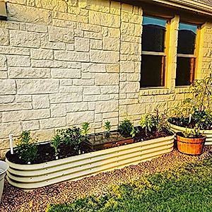 Vego garden Raised Garden Bed Kit, 17" Tall 10 in 1 Modular Raised Garden Beds Kit, Metal Planter Box for Vegetables, Flowers, Herbs, Pearl White
